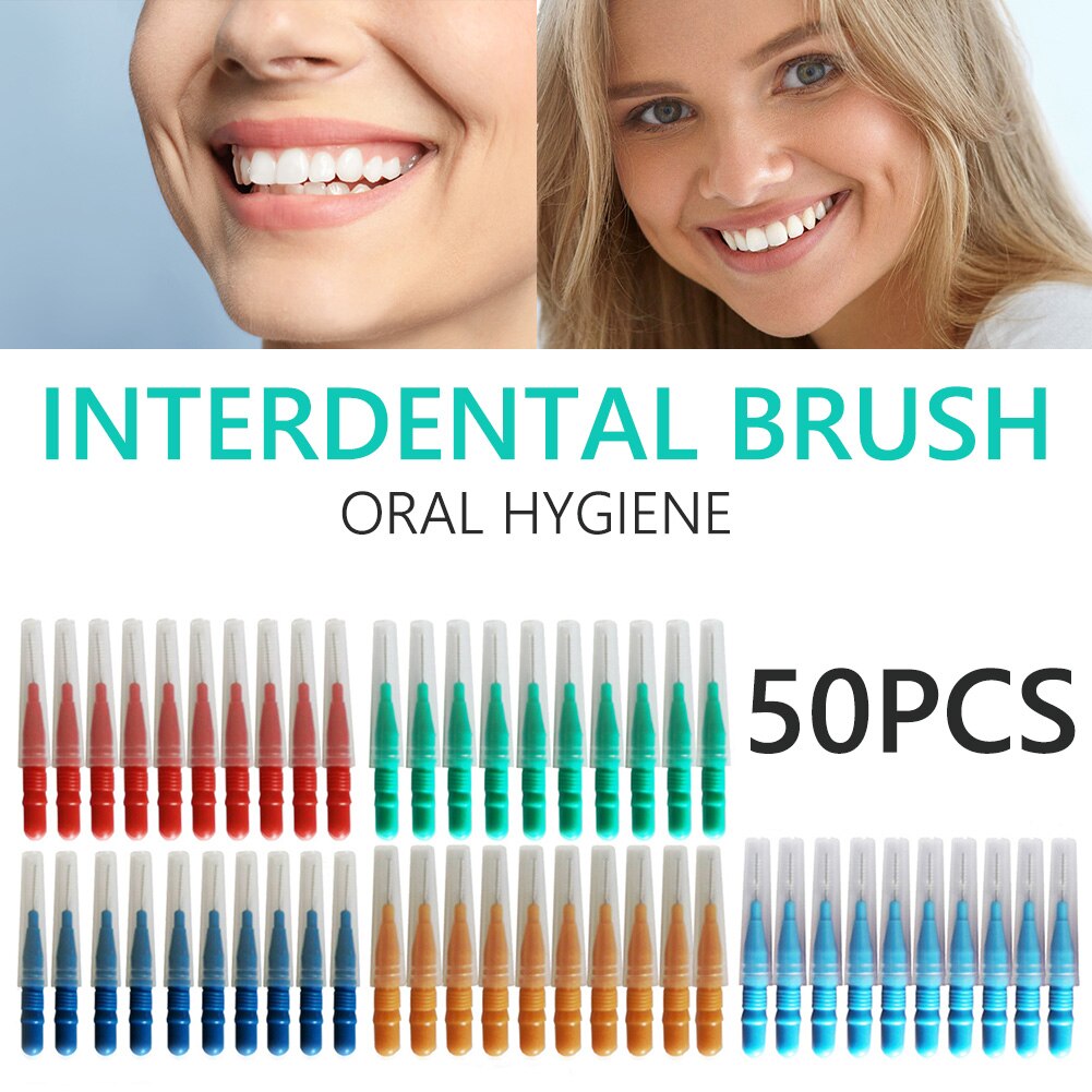 50pcs Interdental Brush Dental Floss Teeth Oral Cl... – Grandado