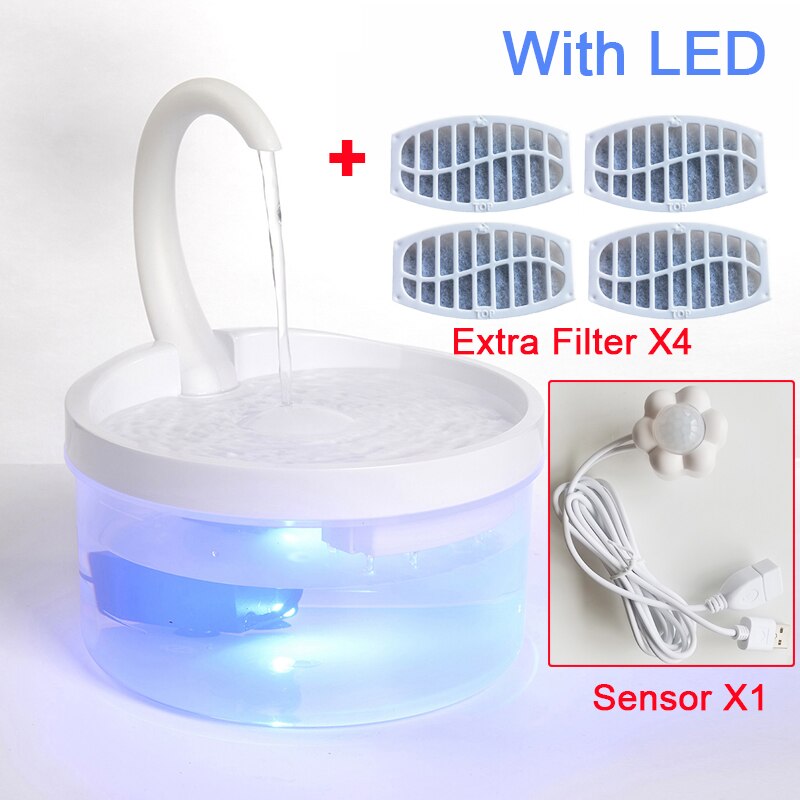 2L Cat Water Fountain LED Blue Light USB Powered A... – Grandado