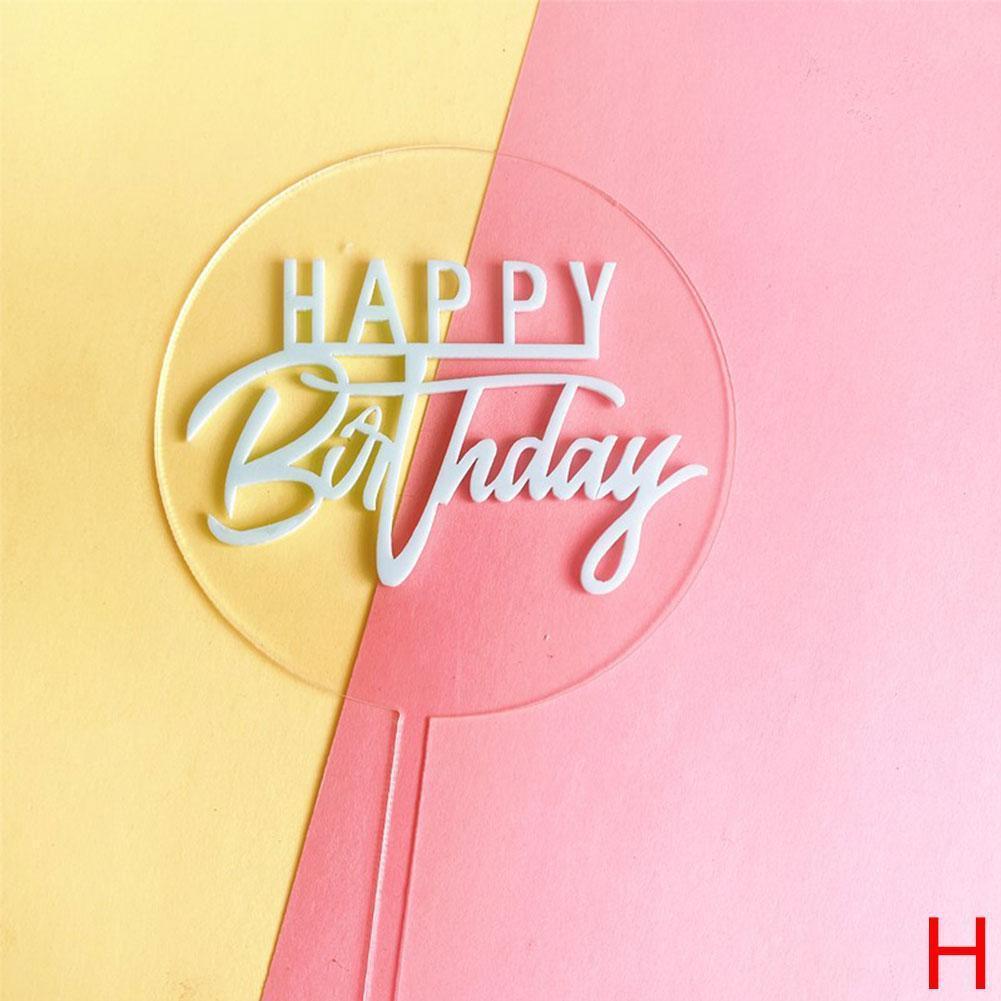 Double Layer Acrylic Cupcake Topper Happy Birthday... – Vicedeal