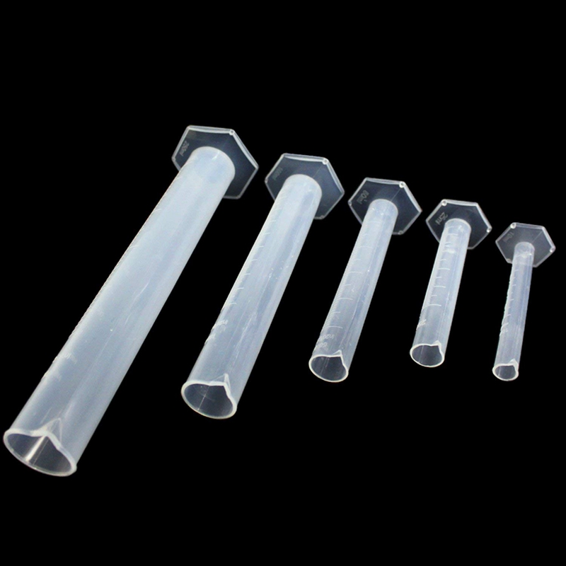 5 Pcs Clear Plastic Graduated Cylinder, 10, 25, 50... – Vicedeal