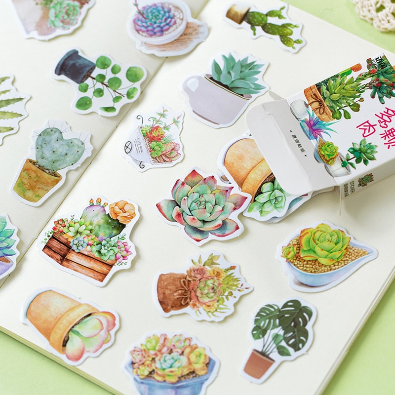 1 Box ( 50 pcs stickers ) Green Plants Notebook Di... – Vicedeal 1 Box ( 50 pcs stickers ) Green Plants Notebook Di... – Vicedeal