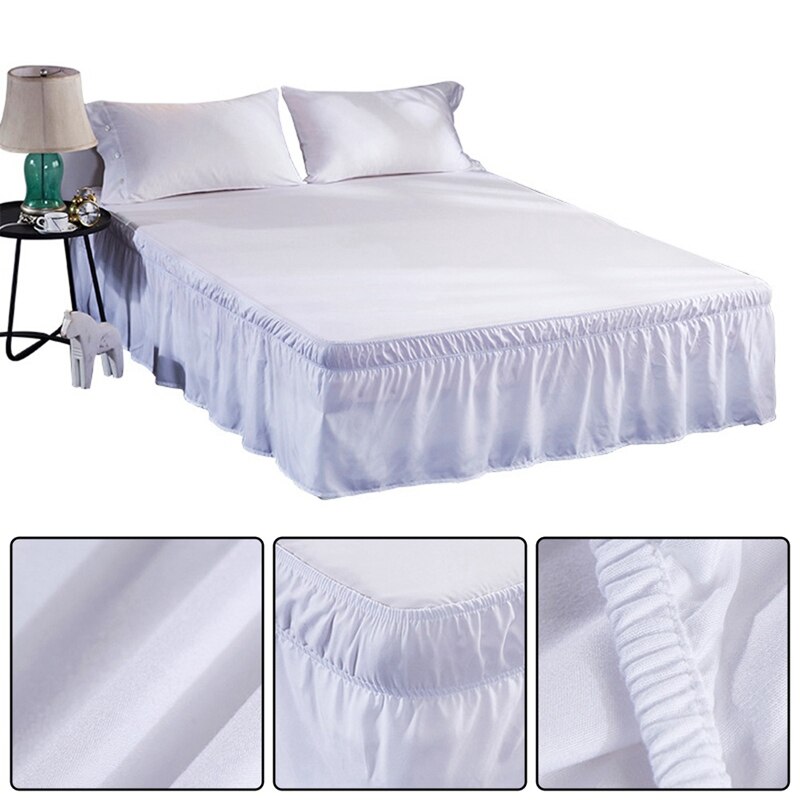 Elastic Bed Skirt Dust Ruffle Fit Wrap Around Twin... – Grandado
