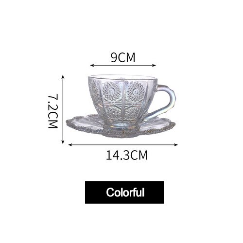 Tazas de café con patrón de flores en relieve Vint... – Grandado