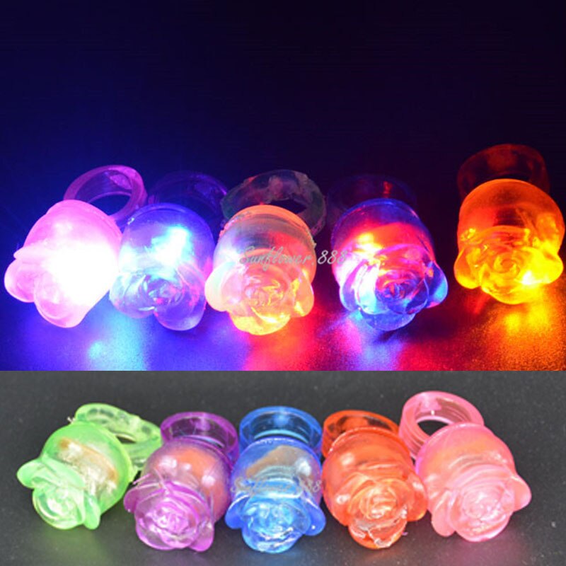 20 Led Light Up Rose Bloem Ringen Bulk Knippert Je... – Grandado