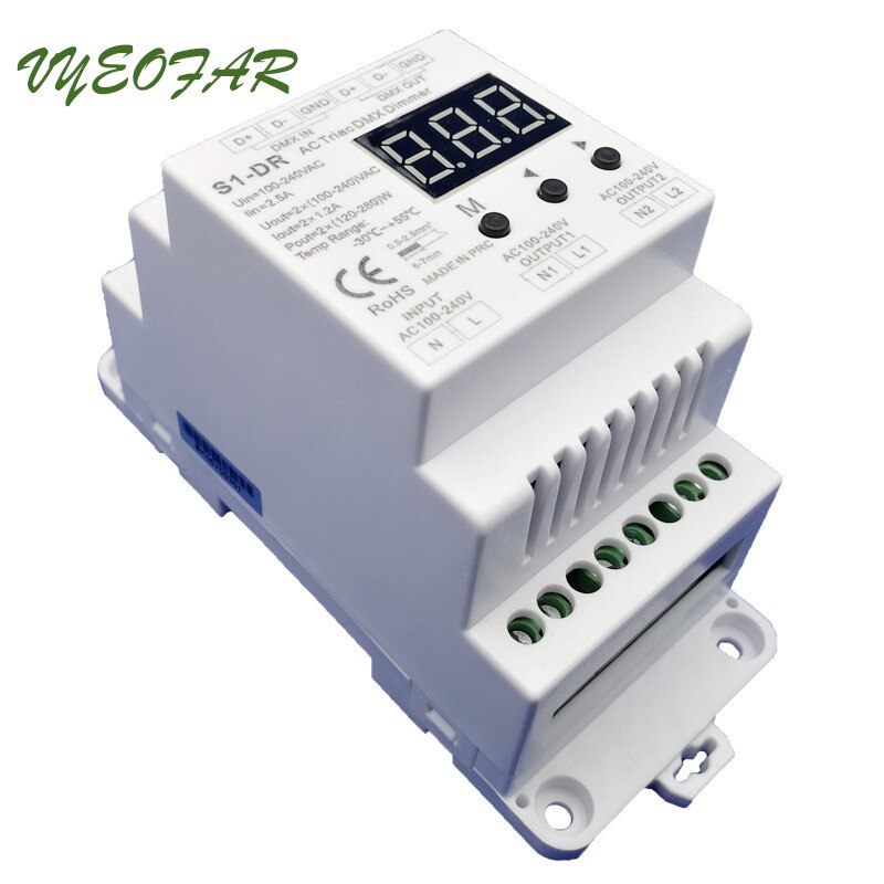 DMX512 AC Triac Dimmer S1-DR;Input 100-240VAC; Out... – Grandado