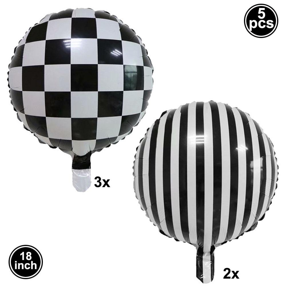 5pcs 18inch Black and White Stripe Foil Balloon Bi... – Vicedeal