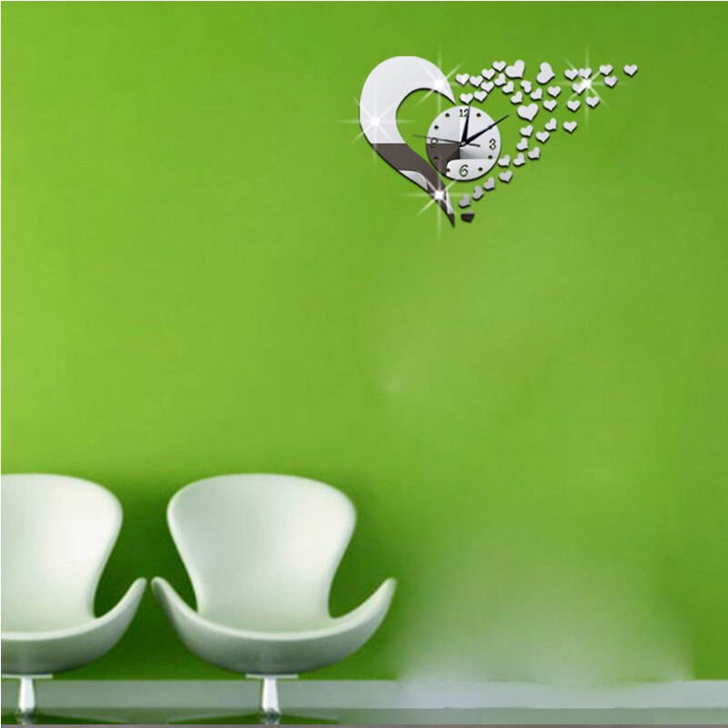 DIY silent clock Love three-dimensional acrylic mi... – Grandado
