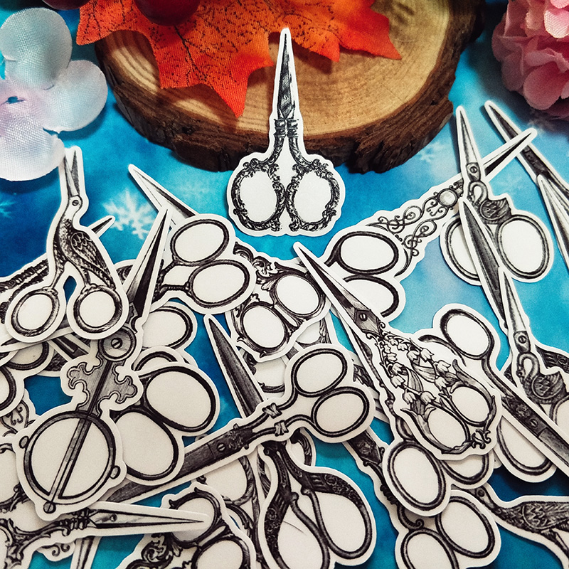 32Pcs Vintage Scissors Stickers DIY Scrapbooking A... – Grandado