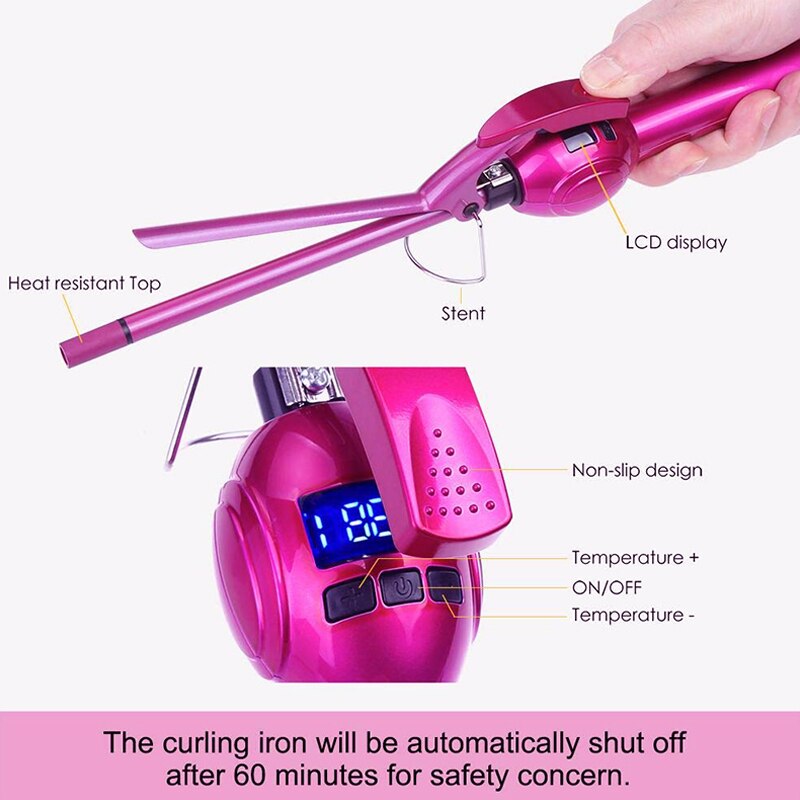 TOHUAN 9mm Hair Curling Iron Wand Unisex Hair Curl... – Grandado