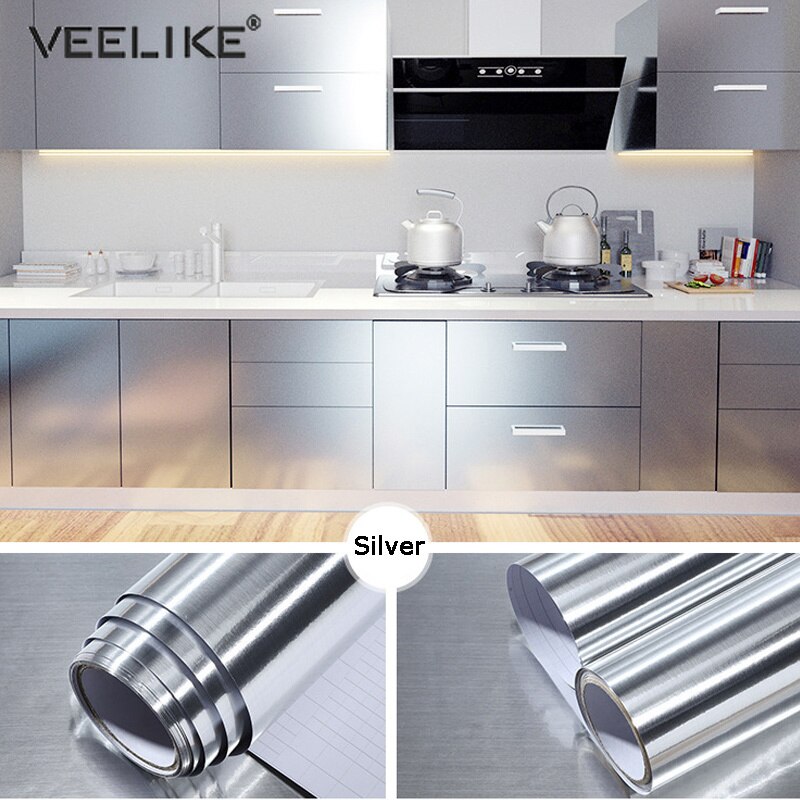 Brushed Silver Decorative Film PVC Vinyl Self adhe... – Grandado