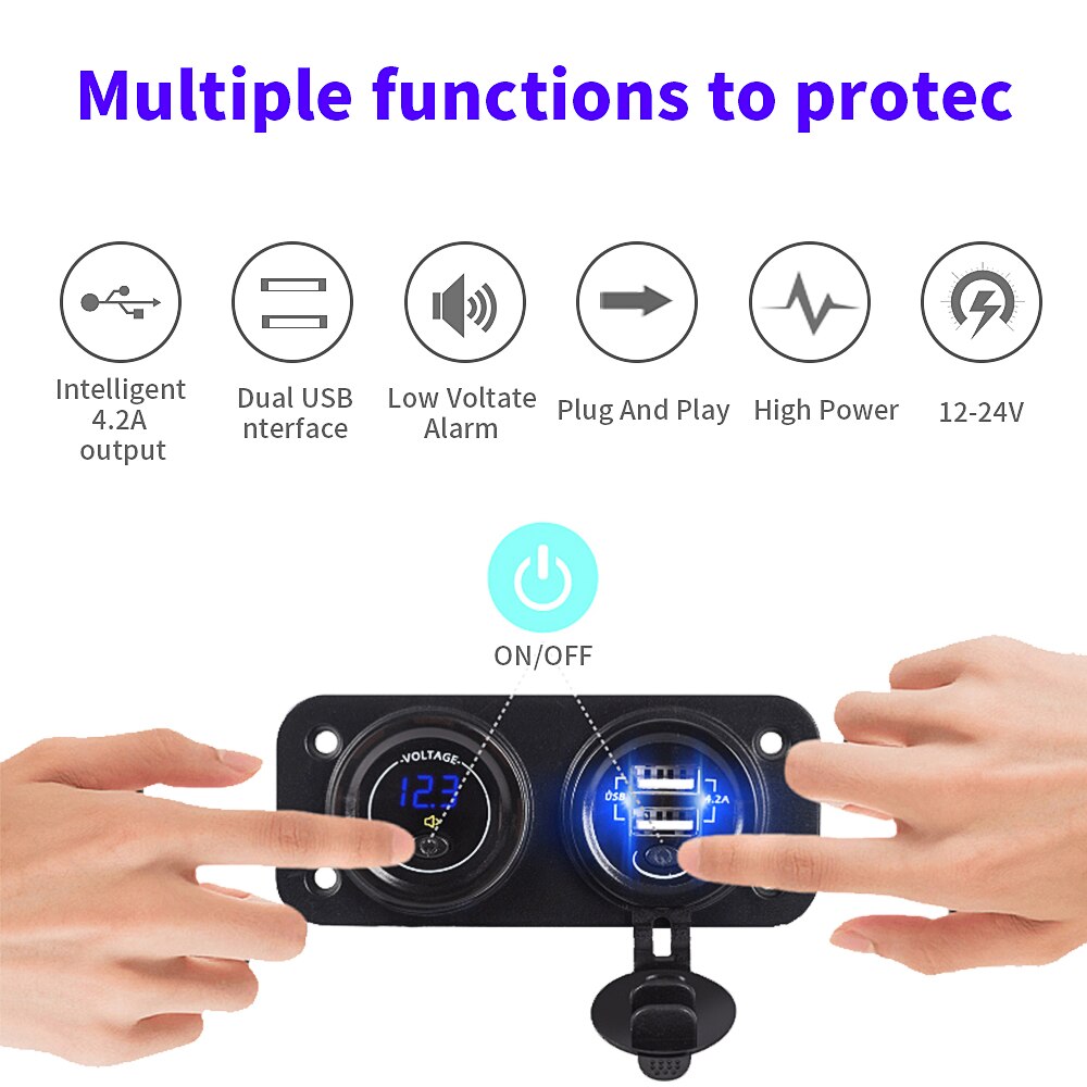 Low Voltage Protection 12V USB Car Charger Socket ... – Vicedeal