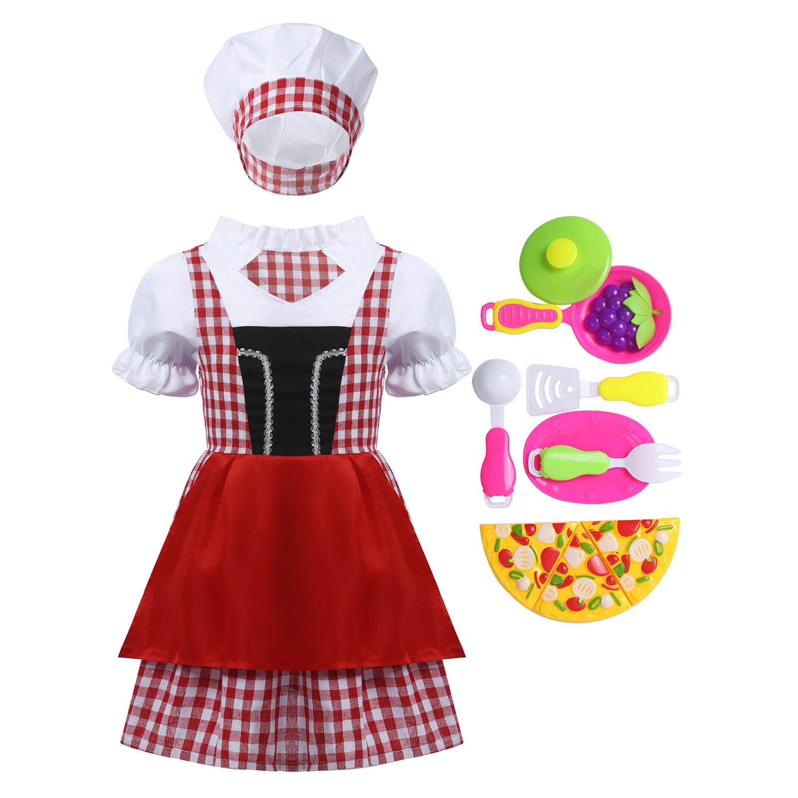Kids Meisjes Baker Chef Cosplay Party Outfit Rolle... – Grandado