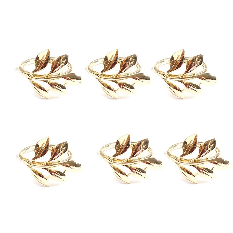 6 Stuks Fall Bladeren Servetringen Gedoopt Metalen... – Vicedeal