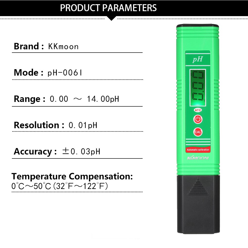 Pen-Type pH Meter Temperature Compensation ATC Fun... – Grandado