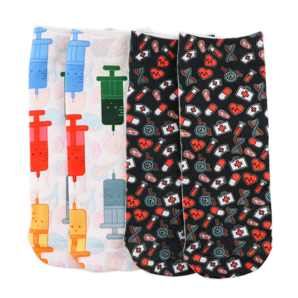 K3237 Doctor Nurse Cotton Women Socks Female Casua... – Grandado