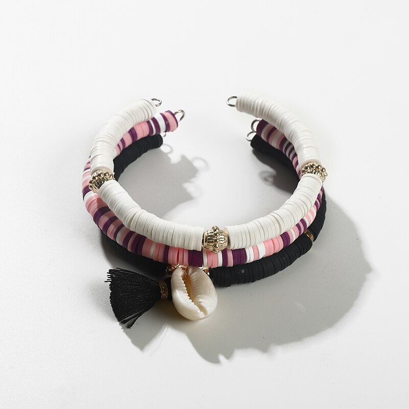 3pcs/Set Polymer Clay Bnagle Beads Tassel Shell Br... – Vicedeal