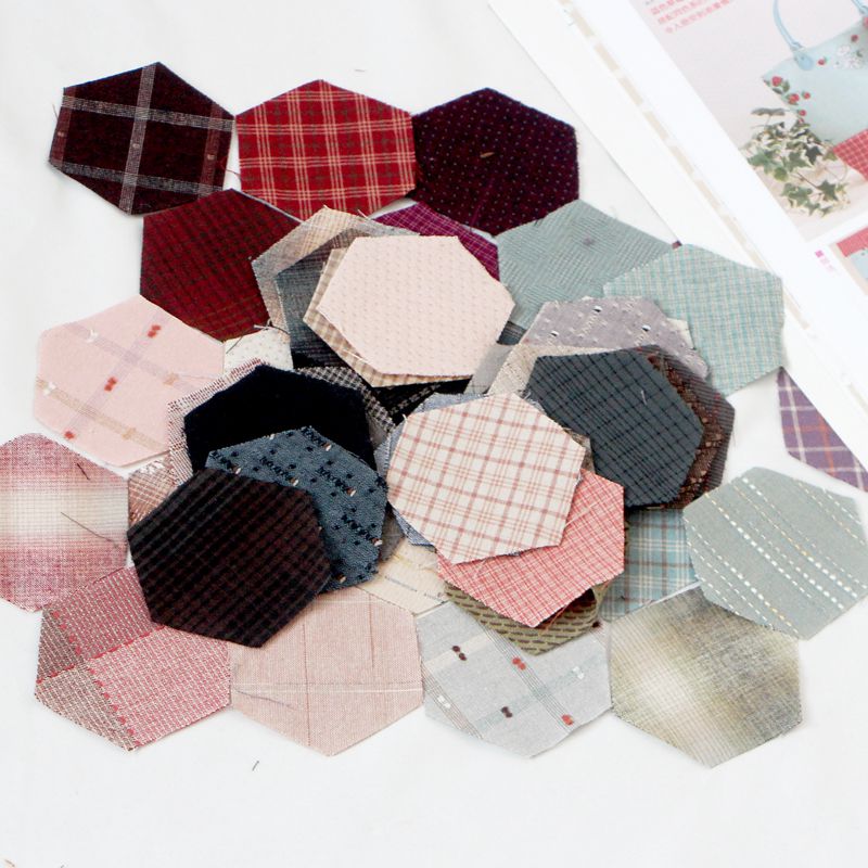 random color Hexagonal Cotton Fabric Printed Patch... – Grandado