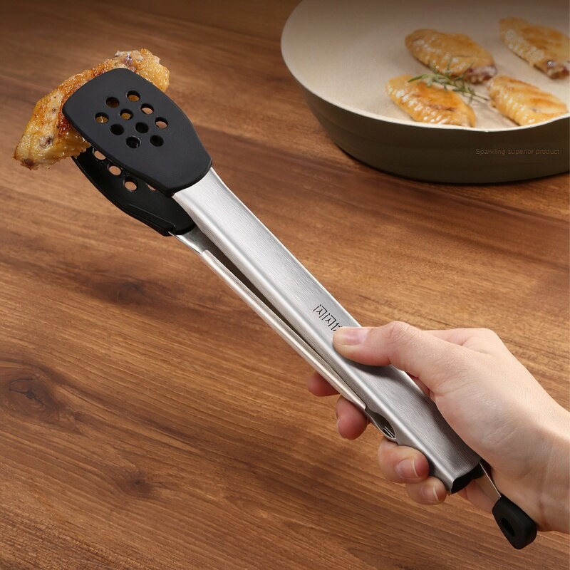 Stainless Steel Food Tong Made of Silica Gel Fried... – Vicedeal