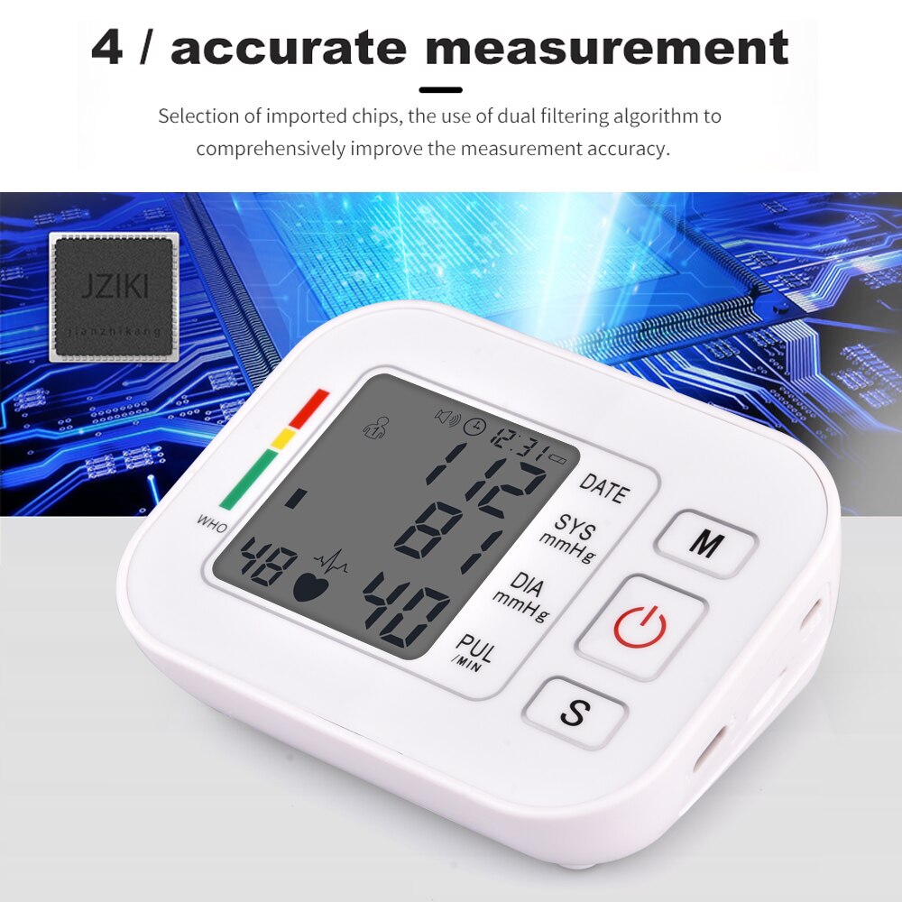 Automatic Upper Arm Blood Pressure Monitor LCD Hea... – Grandado