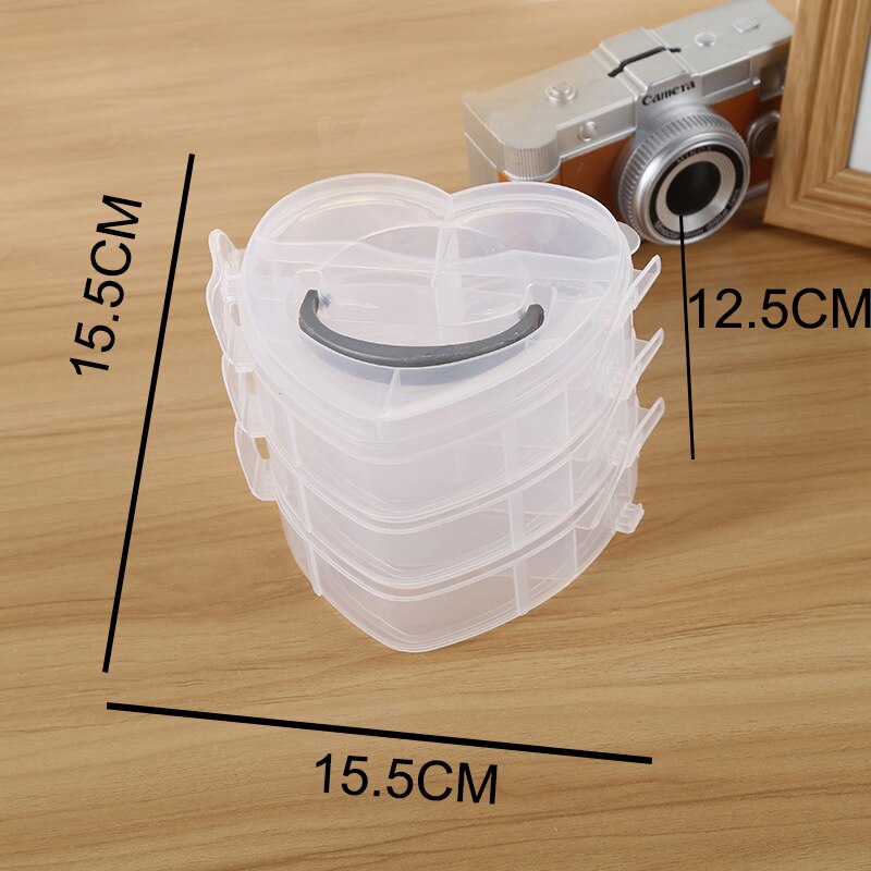 3 Layer Hart Draagbare Opbergdoos Voor DIY Handwer... – Vicedeal