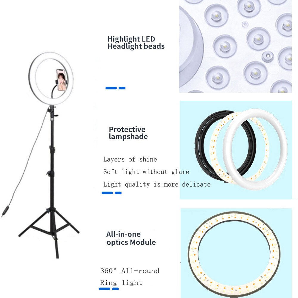 Dimbare Led Selfie Ring Licht Met Statief Selfie L... – Grandado