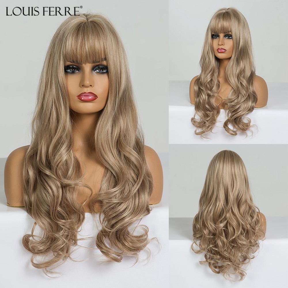 LOUIS FERRE Long Ombre Brown Honey Synthetic Wig w... – Grandado