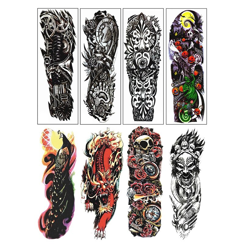 4Pcs Waterproof Temporary Tattoos Sticker Full Arm... – Grandado