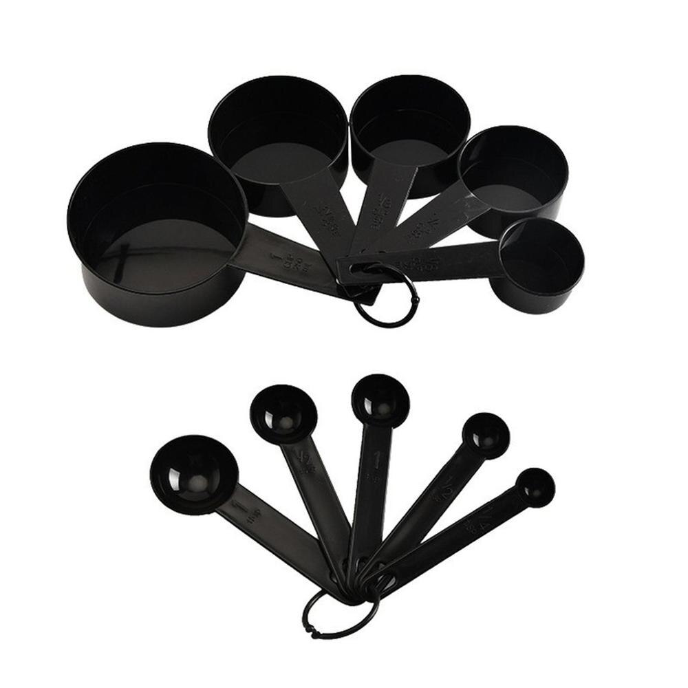 10 unids/set Color negro tazas de medir y cuchara ... – Grandado