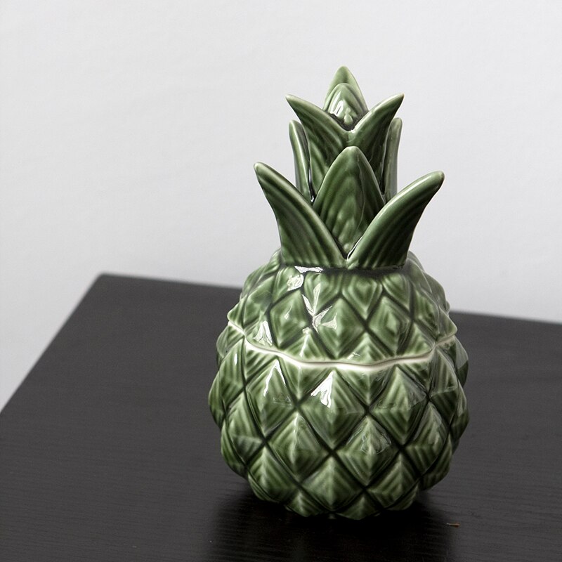 Pineapple Food Ceramic Storage Jar White/green – Grandado