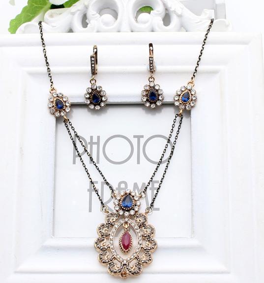 Vintage Women Flower Jewelry Sets Turkish Long Nec... – Grandado