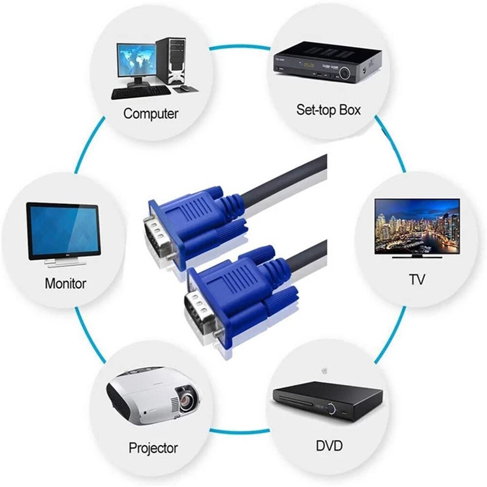 1.5m computer monitor connection video cable VGA c... – Grandado 1.5m computer monitor connection video cable VGA c... – Grandado