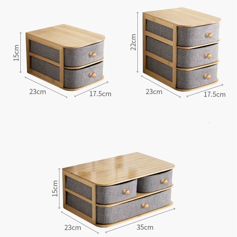 Multi Layer Drawer Bamboo Storage Box Desktop Cosm... – Grandado