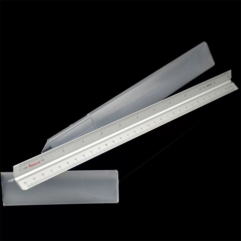 Red Circle Triangular Scale Ruler 30cm Aluminium A... – Vicedeal