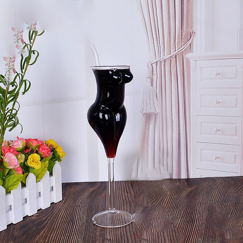Creativa copa de cristal de vino botellas de forma... – Grandado