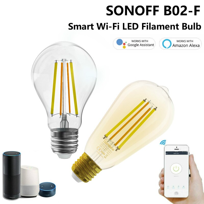 SONOFF B02-F-ST64/A60 Smart WiFi LED Glühlampe E27... – Vicedeal