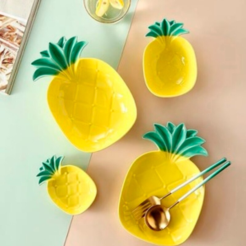 Creatieve Gele Ananas Fruitschaal Keramische Plaat... – Vicedeal