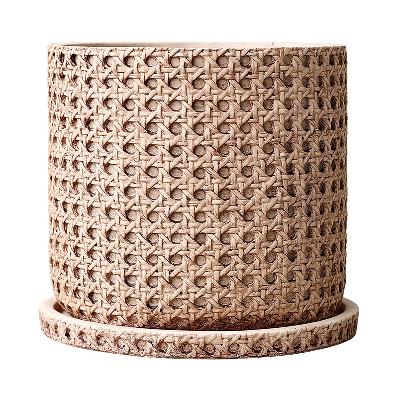 Decorative Pot Simple Round Retro Desktop Cement F... – Grandado