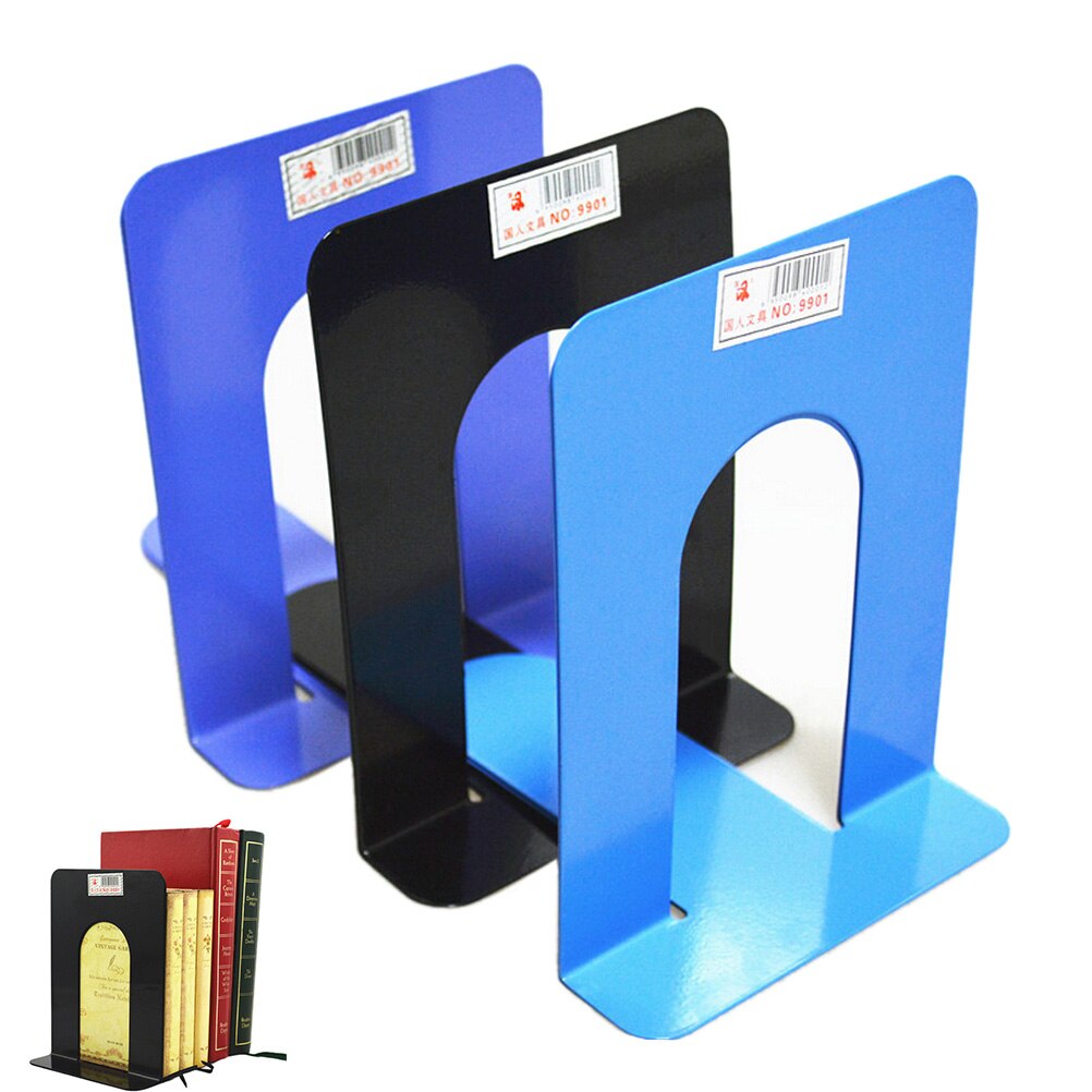 2 Pc Metal Bookends Foldable Portable Shelf Holder... – Grandado
