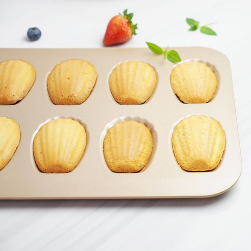 12 Cups Nonstick Madeleine Pan Shell Shape Carbon ... – Grandado