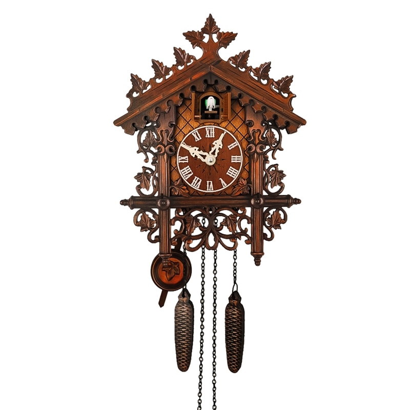 Wooden Hanging Wall Clock Bird Alarm Clock Cuckoo ... – Grandado