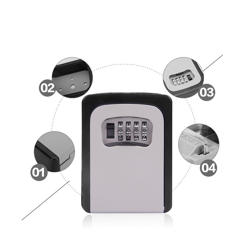 Color Key Safe Steel Storage Box with 4-Digit Pass... – Grandado