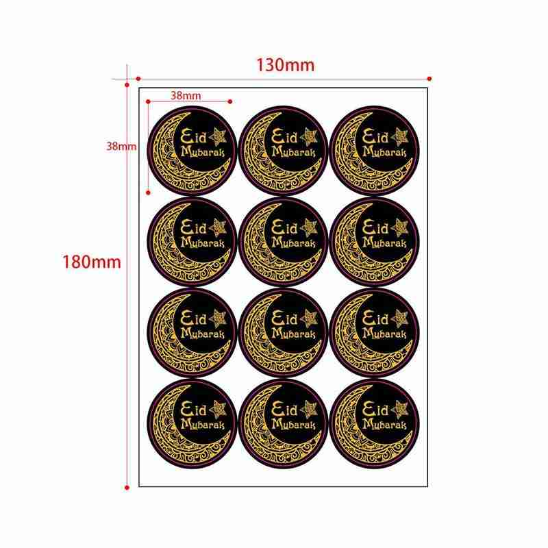 Ronde Zwarte Sticker 120 Stickers Islamitische Mos... – Grandado