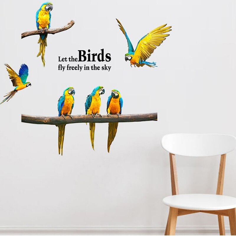 Parrot Wall Stickers Birds Wall Stickers, Macaw Ar... – Grandado