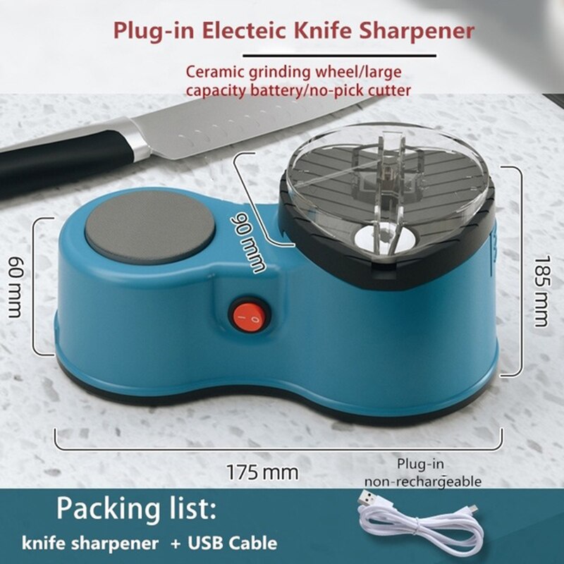 USB Electric Knife Sharpener For Kitchen Knives To... – Grandado