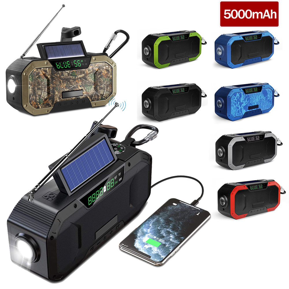 5000mAh Portable Hand Crank Solar Radio AM/FM Emer... – Grandado