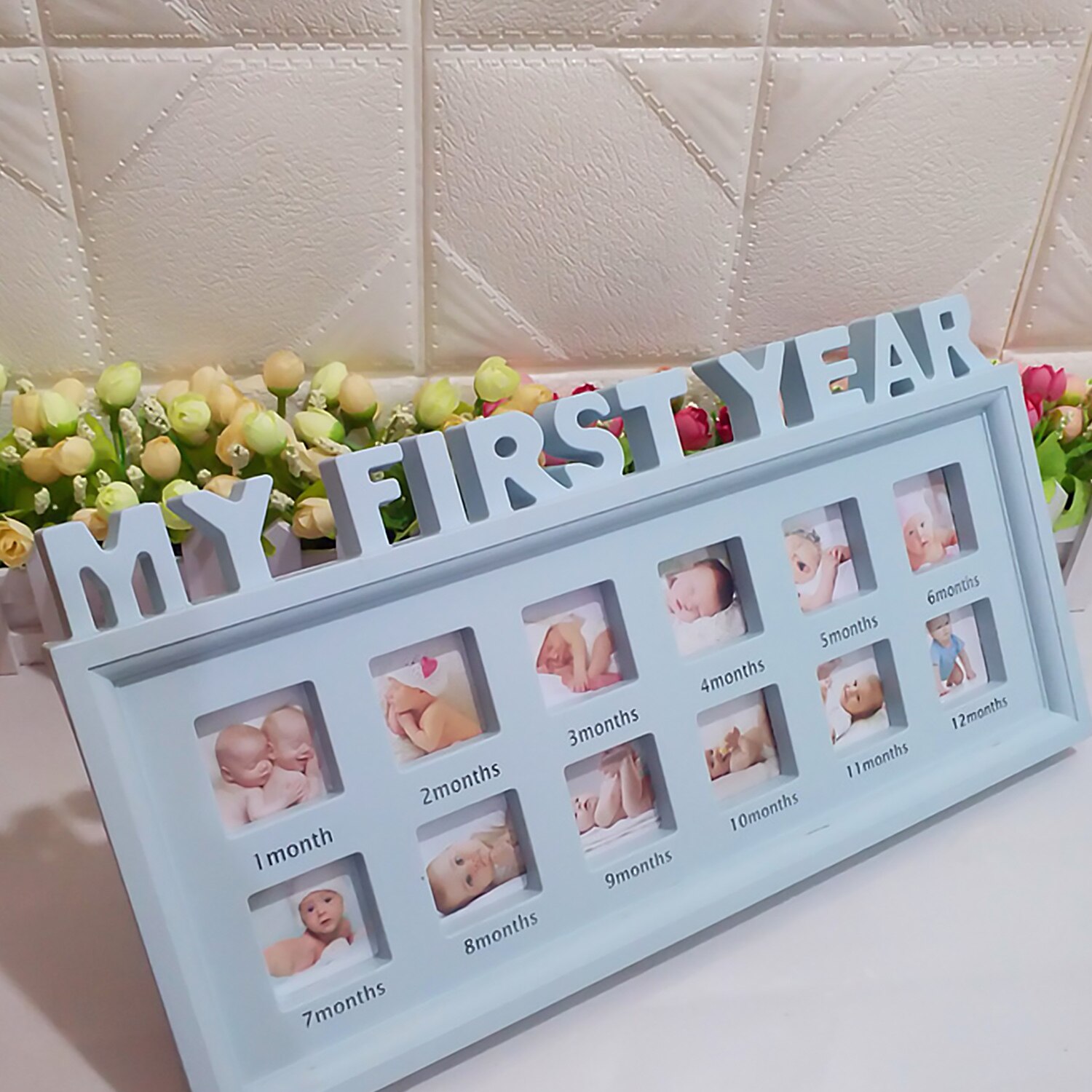 DIY 0-12 Month MY FIRST YEAR Pictures Display Plas... – Grandado