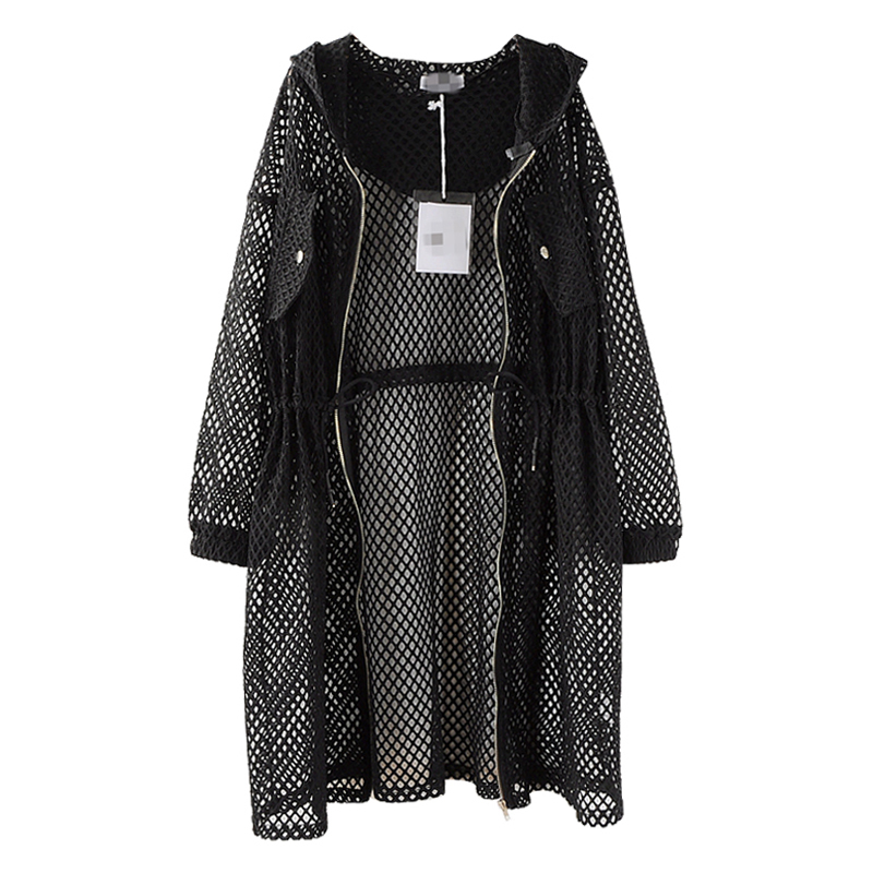 [EWQ] Spring black big size net mesh drawstring wa... – Grandado