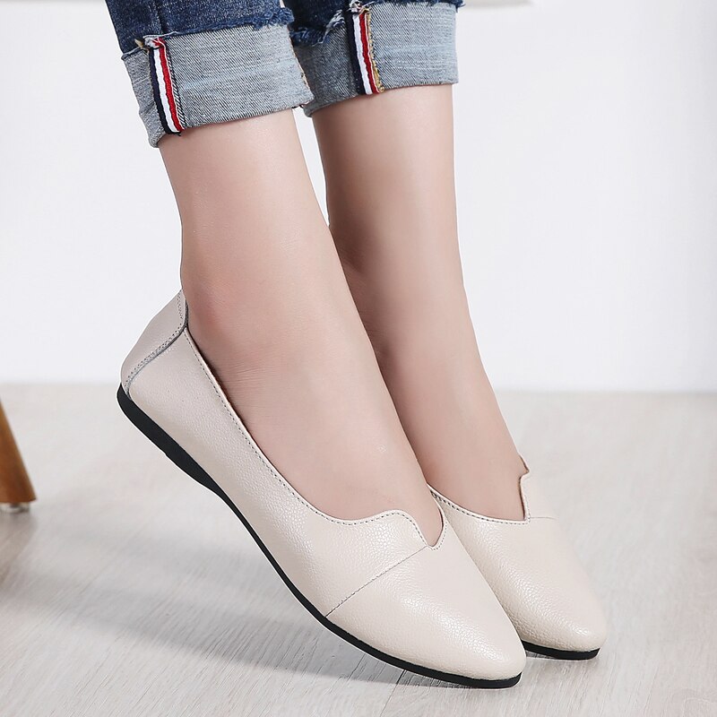Women Shoes Flats Leather Sneakers Women Female Co... – Grandado