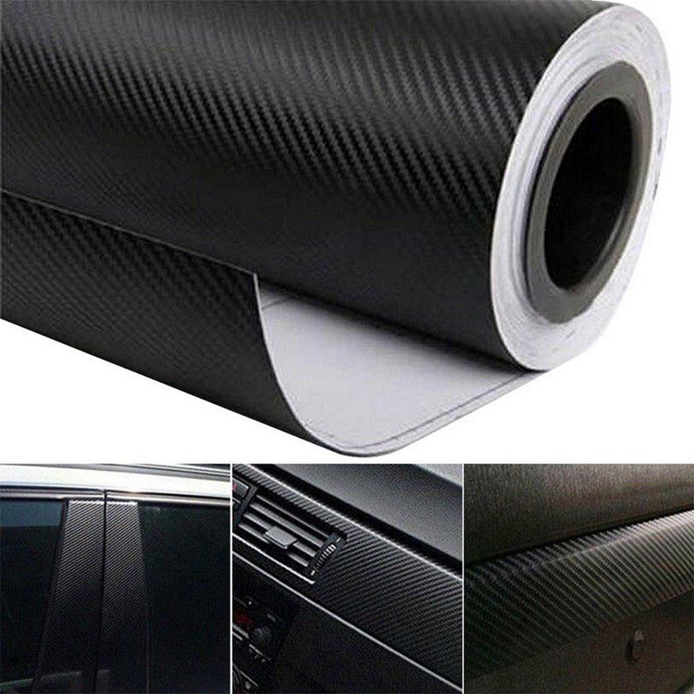 3D Car Sticker Black Carbon Fiber Vinyl Film Water... – Grandado