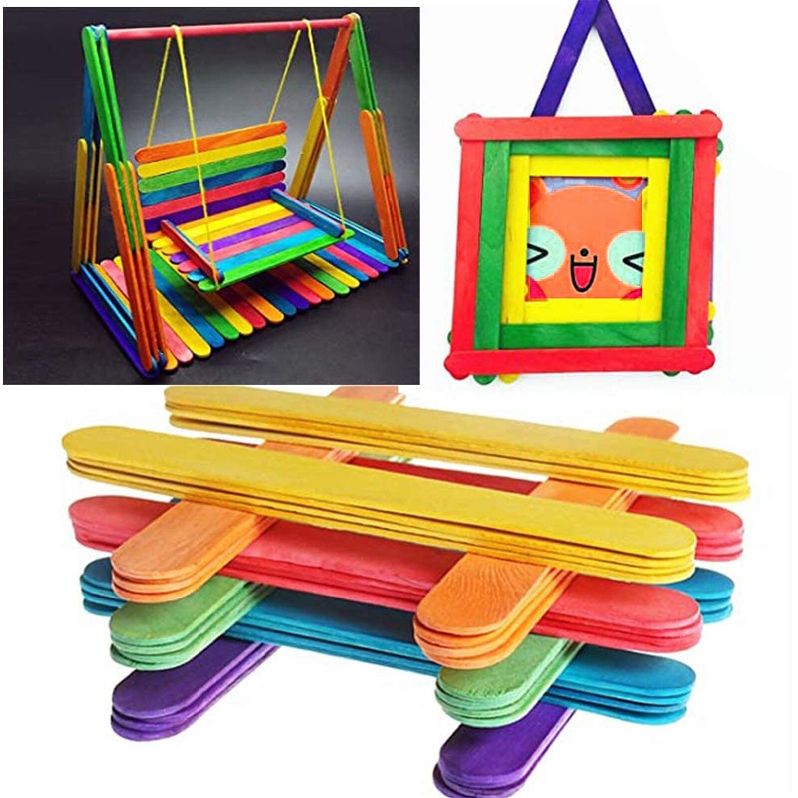 Colorful Popsicle Sticks For crafts Large Color Cr... – Vicedeal